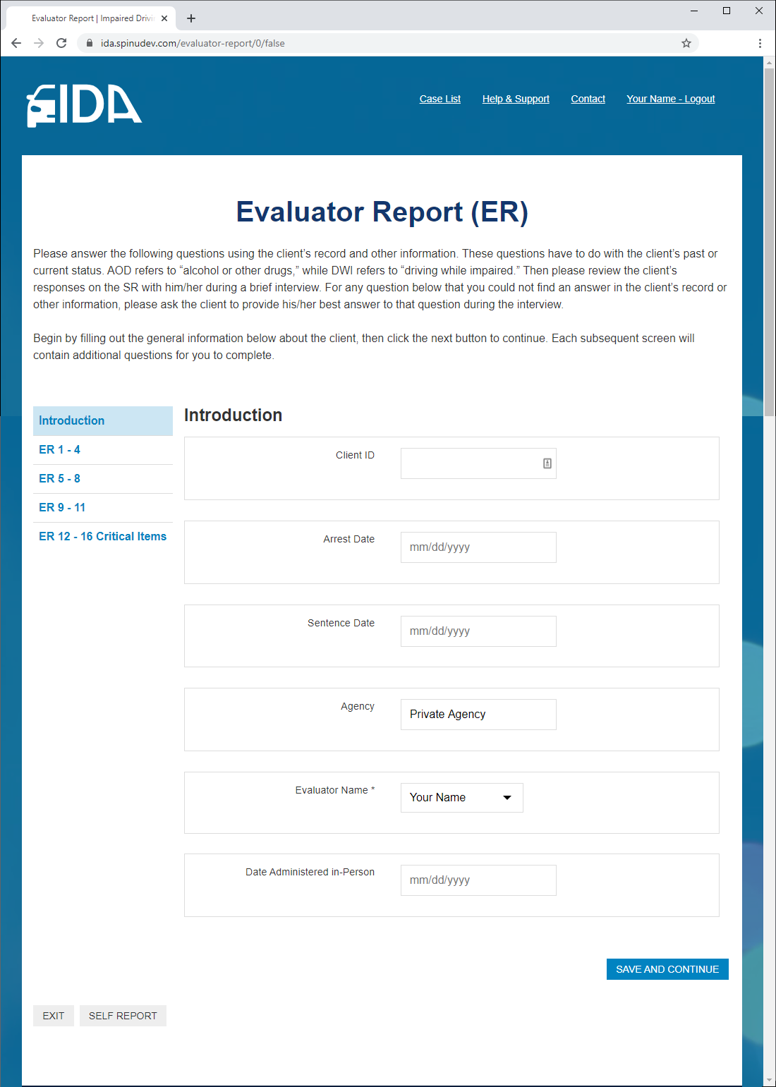 Help and Support | Impaired Driving Assessment